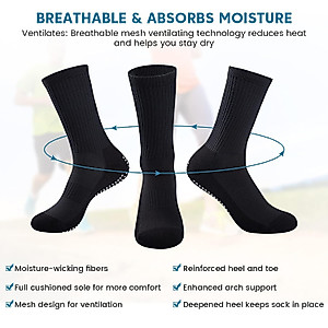 TANSTC Socks Men Women Grip Socks Soccer Anti Slip, Socks for Women Pilates Yoga Non Slip