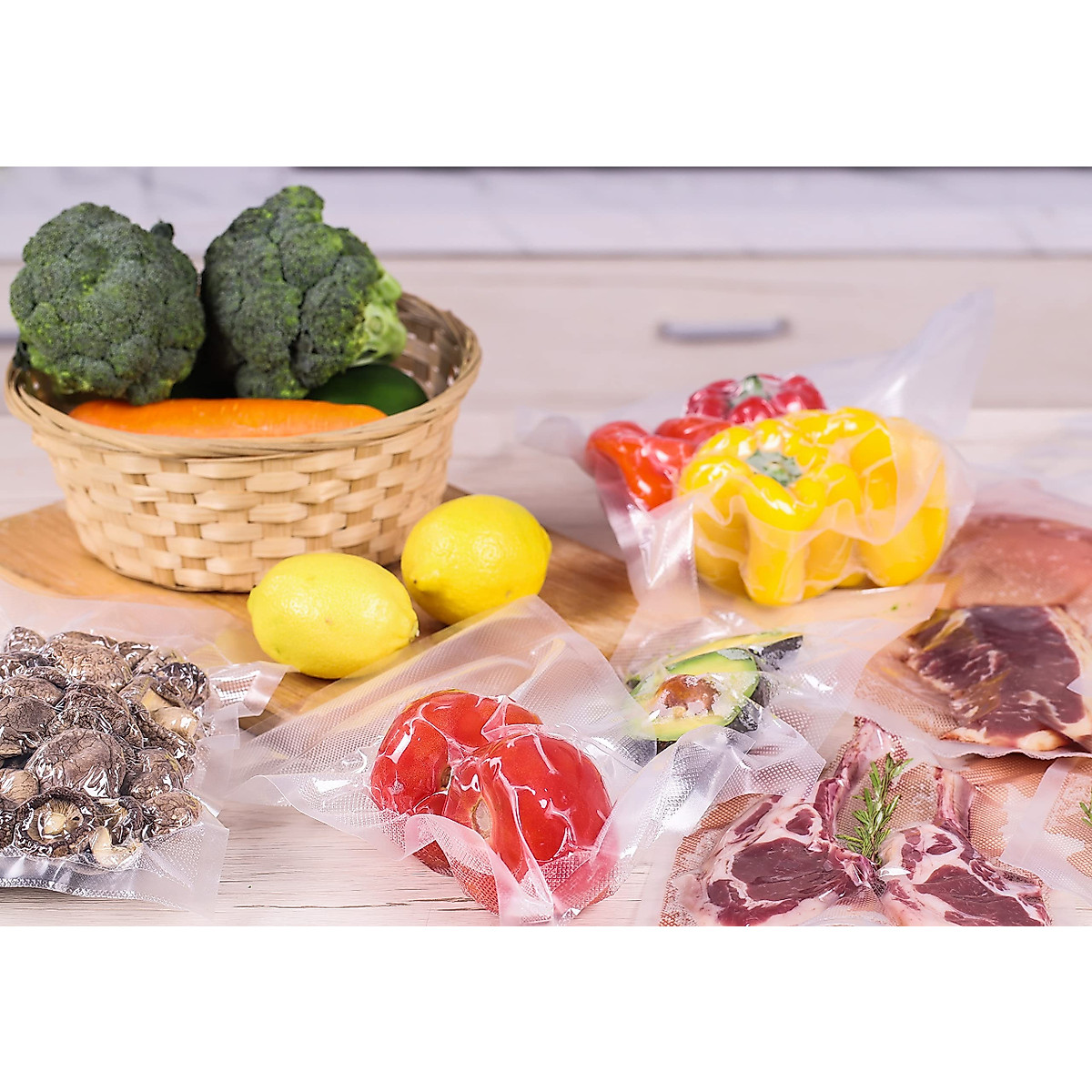 Vaakas Vacuum Sealer Bags Rolls 8" x 50' 2 Rolls For Food Saver,Seal a Meal, Weston. Commercial Grade, BPA Free,Great for vac storage Bags, Meal Prep with sous vide