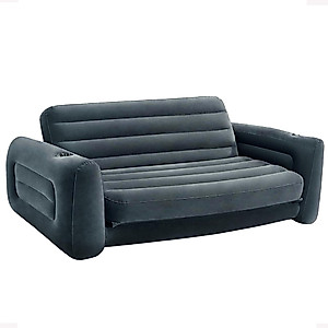 Intex Pull-Out Sofa Inflatable Bed, 80" X 91" X 26", Queen, Gray