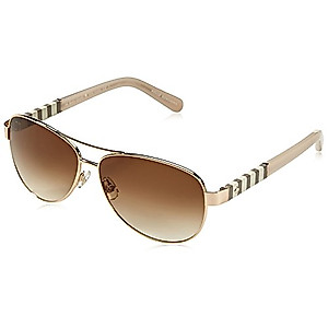 Kate Spade New York Women's Dalia Aviator Sunglasses, Gold & Brown Gradient, 58 mm