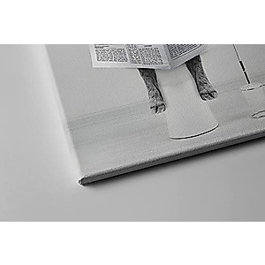 Funny Highland Cow Wall Art in Bathtub, Black and White Canvas Cow In Bathroom Picture, Humor Animals Bathroom Artwork Prints Rustic Farmhouse Style Wall Decor Ready To Hang for Living Room, Bathroom, Bedroom, Kids Bathroom Decor (12"x16", Framed)