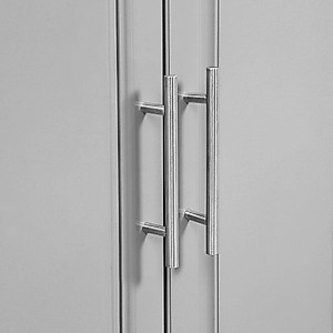 HOMCOM Rolling Island with Wheels for Kitchen, Portable Kitchen Island with Stainless Steel Top, Adjustable Shelves, 2 Drawers, Spice, Knife and Towel Rack, Gray