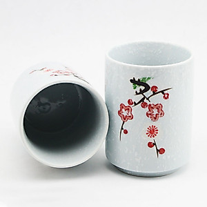 カップ Japanese 4-1/8"H Porcelain Ceramic Green Black Tea Sushi Coffee Cup Sakura Design Home Decor Gift F15689 ~ We Pay Your Sales Tax
