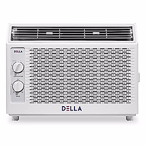 DELLA 5000 BTU 115V/60Hz Window Air Conditioner, Whisper Quiet AC Unit with Easy to Use Mechanical Control and Reusable Filter, Cools Up to 150 Sq. Ft.
