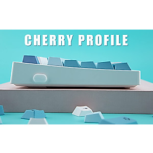 TOKEY PBT keycap Cherry Profile 142 Key Dye Sublimation ANSI Layout Keycap for Mechanical Gaming Keyboard Gateron Kailh Cherry MX Switches (Iceberg English)