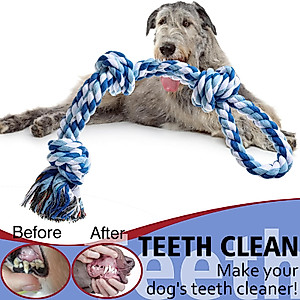 XIGOU Dog Rope Toys 2 Pcs Indestructible Dog Toys, Dog Chew Toys for Aggressive Chewers, Tough Puppy Teething Chew Toys for Boredom, Dental Cleaning Tug of War Dog Toy, Great for Small to Large Breed