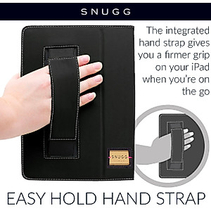 Snugg iPad 9.7 (2018/2017) & iPad Air Case, Black Leather Smart Case Cover Apple iPad Air and New iPad 2017 9.7" Protective Flip Stand Cover with Auto Wake/Sleep