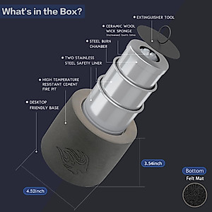 Portable Tabletop Fire Pit Bowl - Table Top Rubbing Alcohol Fireplace Indoor Outdoor Decor Mini Fire Pit Long Time Burning and Smokeless Birthday Gifts