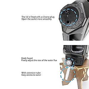 Pwshymi Portable Water Container, Easy to Operate Food Grade HDPE Multipurpose Water Container for Picnics