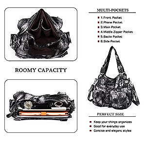 Rose Linda Hobo Bags and Handbags for Women Shoulder Bags Handbag with Multiple Pockets PU Leather Tote Bag