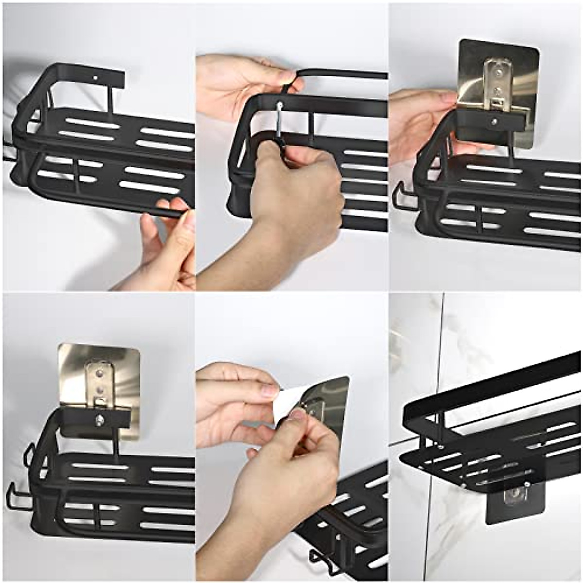 Detoypapa Shower Caddy,2 Pack Bathroom Shower Organizer with Soap Holder Drill-Free Adhesive Shower Shelves for Bathroom Shower Storage