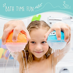 Comfylife Baby Bath Toy Organizer - Bath Toy Storage for Shower - Bathtub Toy Organizer Includes Foam Bath Toys (Numbers & Letters & Squirty Toys) + Extra Net That Doubles as a Toy