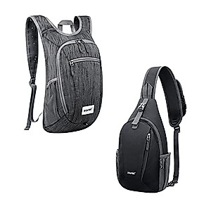 G4Free 10L Hiking Backpack Lightweight Packable Hiking Daypack+RFID Sling Bag Crossbody Sling Backpack Small for Men Women Hiking Outdoor