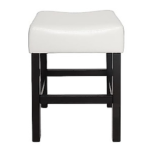Christopher Knight Home Lopez Backless Leather Counter Stools, 2-Pcs Set, Ivory