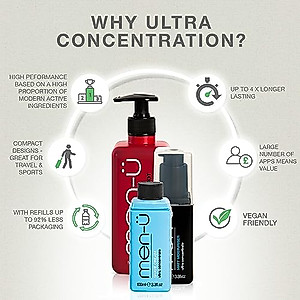 men-ü High-Performance Shaving Cream w/UP TO 165 SHAVES, mens shaving cream with Long Lasting/Ultra-Concentrate Formula with Tea Tree oil/Lubricants & Moisturisers, shaving cream mens 3.3 fl oz.…