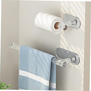 VOSAREA 2pcs Nail Towel Rack Bath Towel Hanger Kitchen Towel Hangers Shower Towel Bar Wall Mounted Tissue Holder Kitchen Towel Bar Bathroom Towel Holder Towel Ring Transparent Acrylic