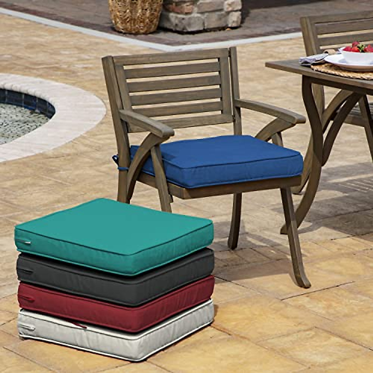 Arden Selections ProFoam Performance Outdoor Seat Cushion 20 x 20, Lapis Blue