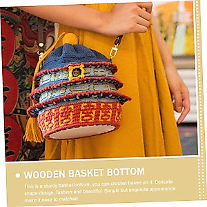 Cabilock 25 pcs Woven bag base handbag weaving board Basket Weaving Base knitting bag bottom round bottom basket crochet accessories round bag bottom Basket Bottom Wood round basket bags