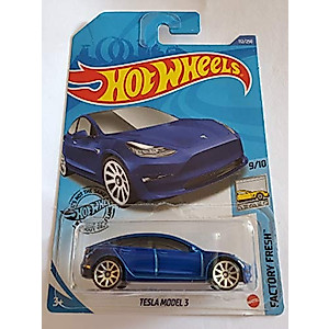 Hot Wheels 2020 Factory Fresh Tesla Model 3, Blue 112/250