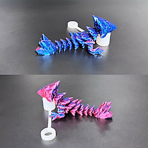 MITCHENIFY Dragon Straw Cover Cap Compatible with Stanley 30 & 40oz Straw Cup, Silicone Straw topper with 3D Printed Dragon, Cool Tumbler Accessories (Blue-Purple), Halloween Decorations