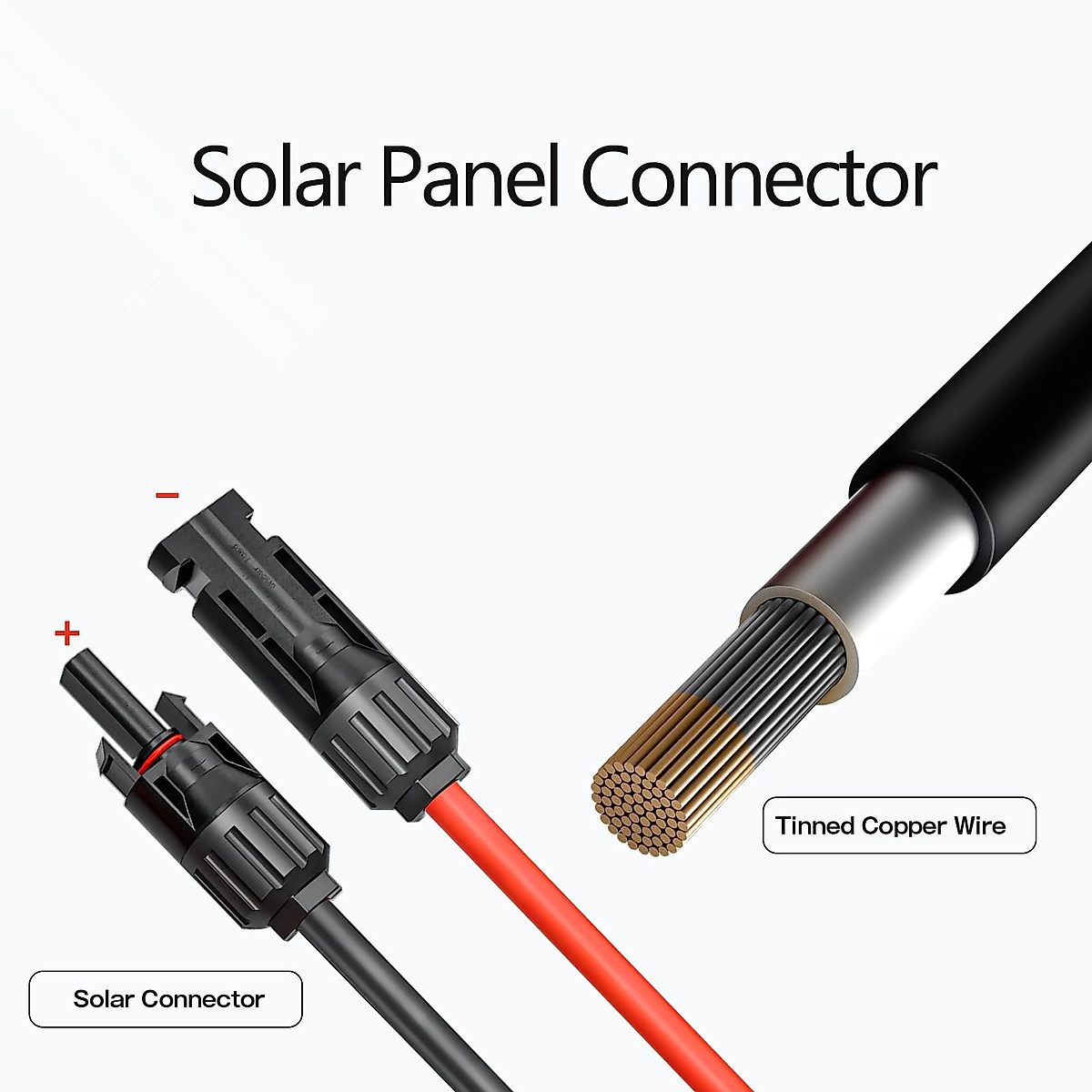 Solar Connectors Y Branch Solar Panel Connector, Solar Cable, Wire Plug Tool Kit for Solar Panel(M/FF+F/MM)
