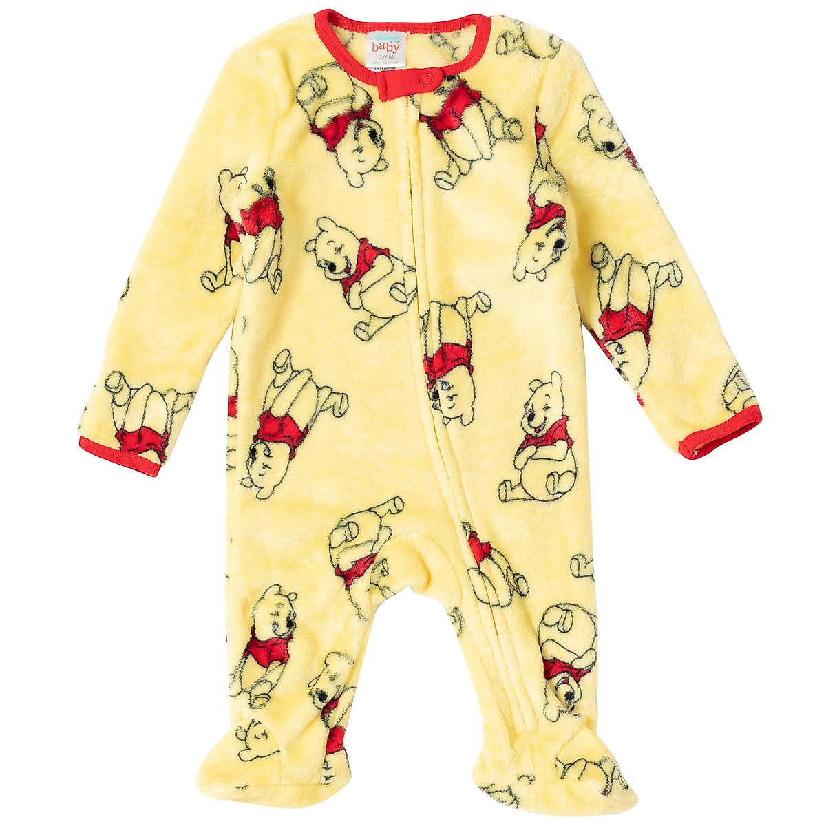 Disney Tigger Winnie the Pooh Newborn Baby Boys Fleece 2 Pack Zip Up Coveralls White/Yellow 0-3 Months
