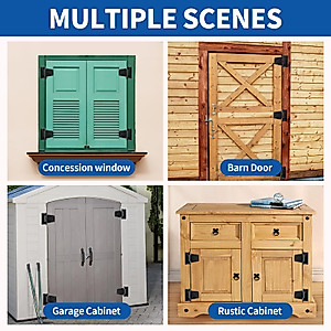 TamBee Black Gate Hinges Shed Hinges Heavy Duty Gate Hinges for Wooden Fences Barn Door Hinges for Wood Outdoor 3.5inch with Screws (Pack of 4)