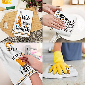 pinata Cat Kitchen Towels Decorative Set of 4 - Cat Lover Gifts for Women - Housewarming Gifts - Cat Gifts for Cat Lovers - Cat Mom Gifts for Women - Funny Cat Dish Towels - Cat Kitchen Decor