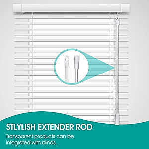 Grevosea 2 Pieces 12 Inches Blind Wand Vertical Blinds Replacement Parts Clear Plastic Blind Opener Long Window Blind Stick Tilt Rod with Hooks and Grips Rod for Vertical & Wood & Cordless Blinds