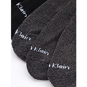 Calvin Klein Men's Socks - Cushioned Above Ankle Athletic Mini-Crew Socks (6 Pack), Size 7-12, GreyBlack