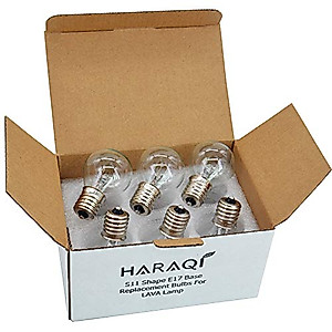 6 Pack S11 E17 Base 40 Watt Incandescent Bulbs for Lava Lamps,Replacement Bulbs for Lava Lamps,Glitter Lamps