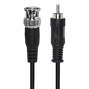 PNGKNYOCN BNC to RCA Adapter Cable RCA Male to BNC Male 75 Ohm Coaxial Composite Video Connector Cable for Surveillance CCTV Camera System(1M)