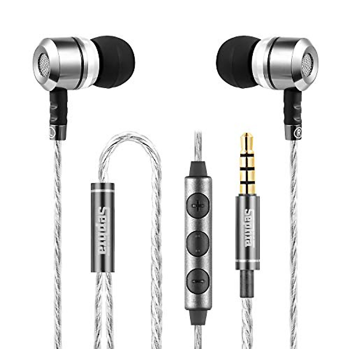 sephia Sp3060VC Earbuds Wired in Ear Headphones with Microphone Volume Control Mic Noise Isolating Earphones HD Bass Case 3.5 mm Ear Bud Plug