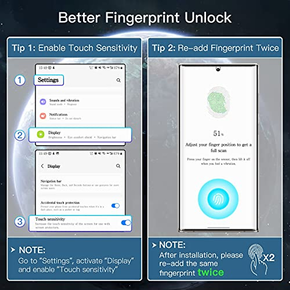 JETech Privacy Screen Protector for Samsung Galaxy S23 Ultra 5G 6.8-Inch with Camera Lens Protector, Anti-Spy Flexible TPU Film, Fingerprint Unlock Compatible, 2-Pack Each