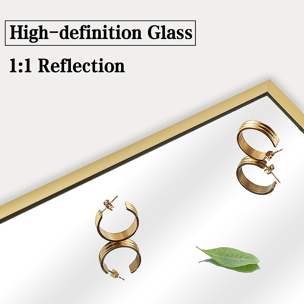 GLASHOM Full Length Mirror,21" x 64" Full Body Mirror,Gold Standing Mirror Full Length Rectangle Floor Mirror Full Length Frame Bedroom Hanging or Leaning Against Wall Dressing Floor Mirror