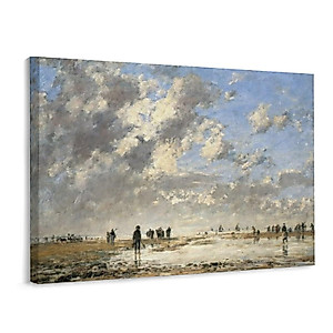 French Impressionist Landscape Oil Painting Sunset on The Coast Landscape Wall Art Wall Art Paintings Canvas Wall Decor Home Decor Living Room Decor Aesthetic 12x16inch(30x40cm) Frame-Style