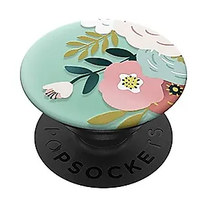 Mint Abundant Blossom White Floral Flowers Phone Popper PopSockets Swappable PopGrip