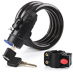 Bike Lock, [4ft/1.2m] Diyife Bike Locks Cable, Outdoor Anti-Theft Bicycle Lock with 2 Keys, Weatherproof Heavy Duty Bicycle Lock with Mounting Bracket Fits Bike, Motorcycle, Scooter