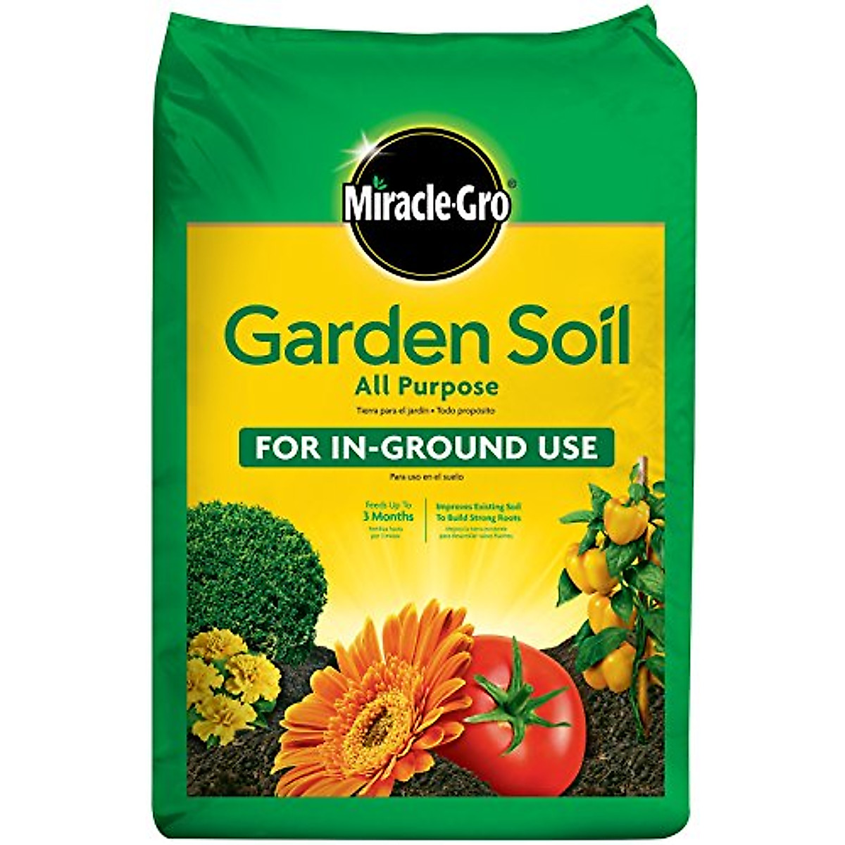 Miracle-Gro Garden Soil All Purpose: 1 cu. ft., For In-Ground Use, Feeds for 3 Months, Amends Vegetable, Flower and Plant Beds