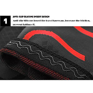 Athletics Knee Compression Sleeve Brace Support NatureT Cushioning Silicone for Running, Jogging, Sports, Joint Pain Relief, Arthritis and Injury Recovery-Single Wrap