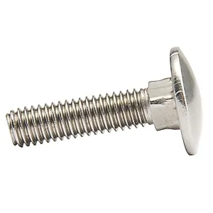 M6 x 20mm A2 Stainless Steel Carriage Bolt Coach Bolt,Right Hand Threads,Metric,24-Pieces