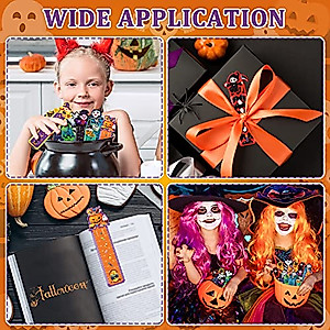 Whaline 80Pcs Halloween Bookmark Ruler Witch Ghost Vampire Skeleton Pumpkin Gnome Ruler Marker Cartoon Stationary with Halloween Themed Prints for Classroom Reward Prize Party Favors (10 Design)