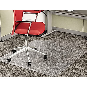Qmake Office Desk Chair Mat for Carpet Floor Low Pile PVC Protection Anti-Slip Floor Mat Carpeted Chair Mat Clear,48 x 36