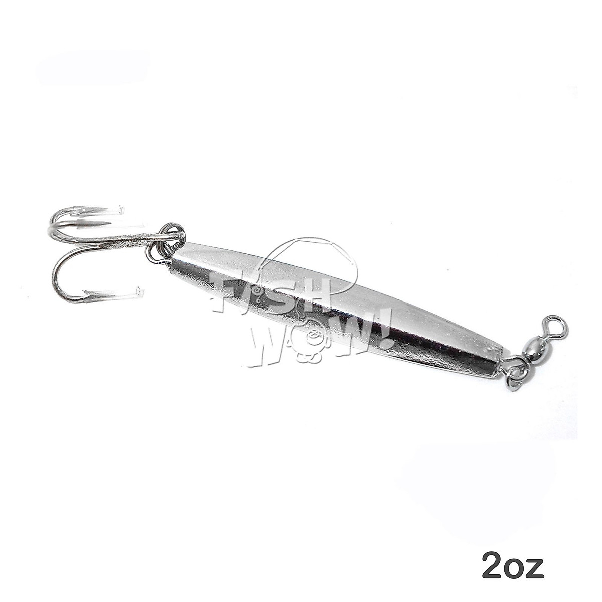 5pcs Fish WOW!® 2oz Diamond Jig Chrome jigs with a Treble Hook