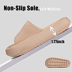 sharllen Pillow Slippers, Super Soft Massage Shower Foam Bathroom Slipper, Non-Slip Quick Drying Open Toe Thick Sole Sandals for Women and Men, Comfortable Soft Home Indoor Slipper