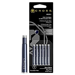 Cross Slim Fountain Pen Refill - Blue/Black