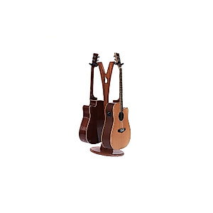 Ruach GS-1 Dual Acoustic and Electric Wooden Guitar Stand - Mahogany