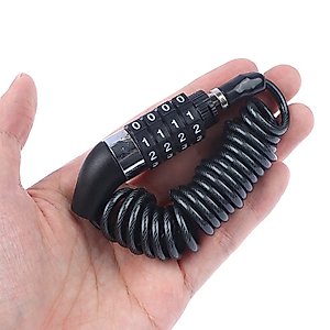 Portable Bike Lock Cable Bicycle Lock Steel Cable Chain Security Safety Bike Password 4 Digit Lock for Baby Strollers, Suitcases and Laptop Bags