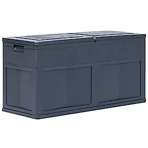 KTHLBRH 【Fast Shipping】 Deck Box Outdoor Storage Patio Furniture, Outdoor Mats, Garden and Pool Supplies Patio Storage Box 84.5 gal Black