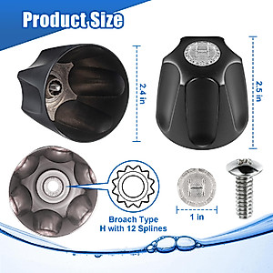 Dreyoo 3 Piece Shower Knob Replacement Compatible with Price/Pfister Verve Tub Shower, Bathtub Faucet Handle Remodel Trim Kit Include 1 Hot 1 Cold 1 Diverter and 3 Screws(Matte Black)